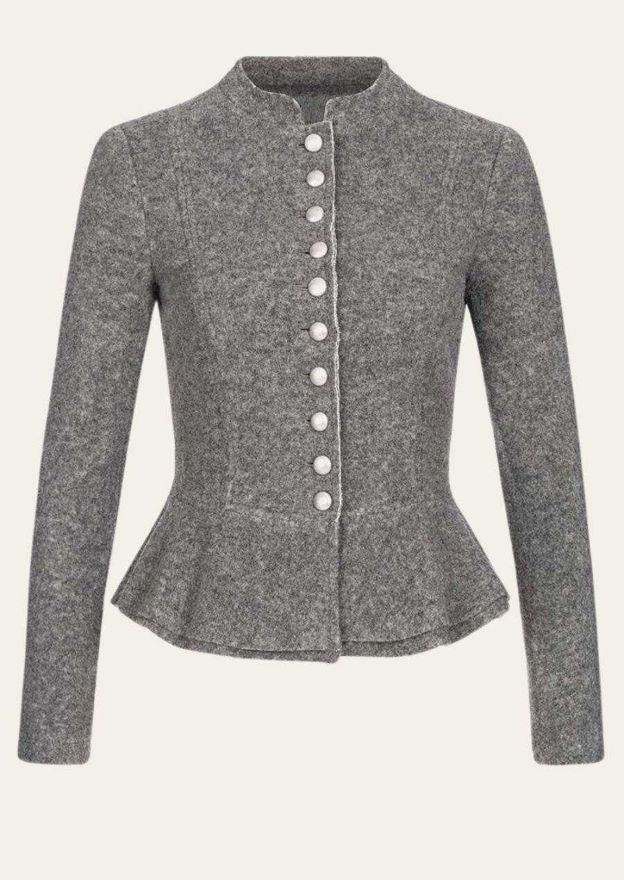 Bavarian Noblewoman’s Classic Trachten Jacket – Grey Wool Elegance ...