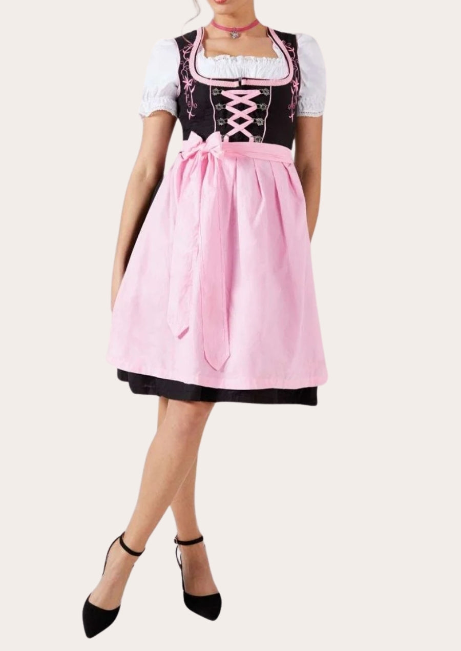 Black & Pink Dirndl – Elegant Oktoberfest Style – German Outfits