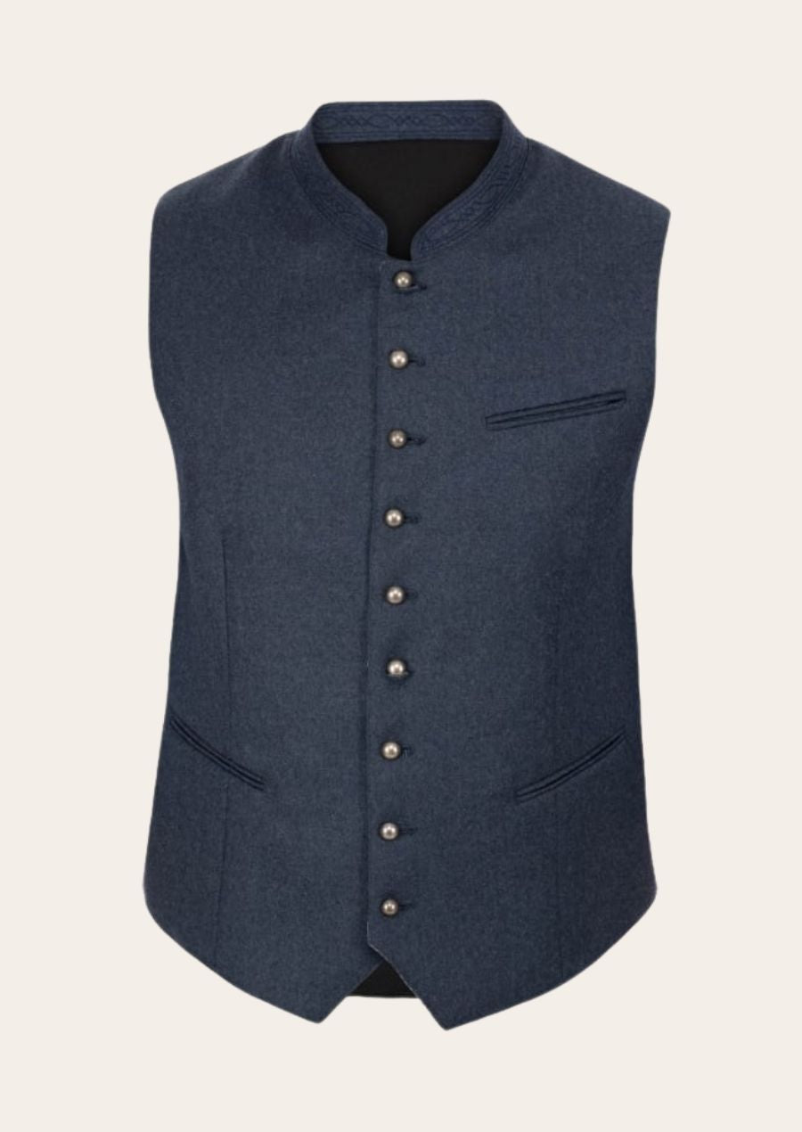 Timeless German Stag Hunter’s Trachten Vest – Blue Oktoberfest Vest ...
