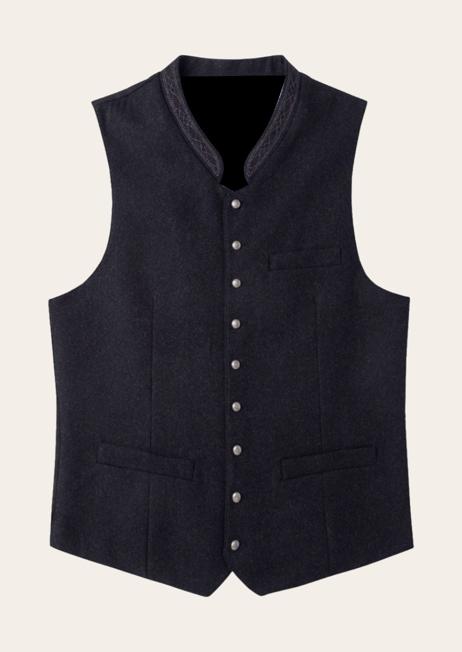 Traditional German Stag Embroidered Vest – Bavarian Trachten Waistcoat ...